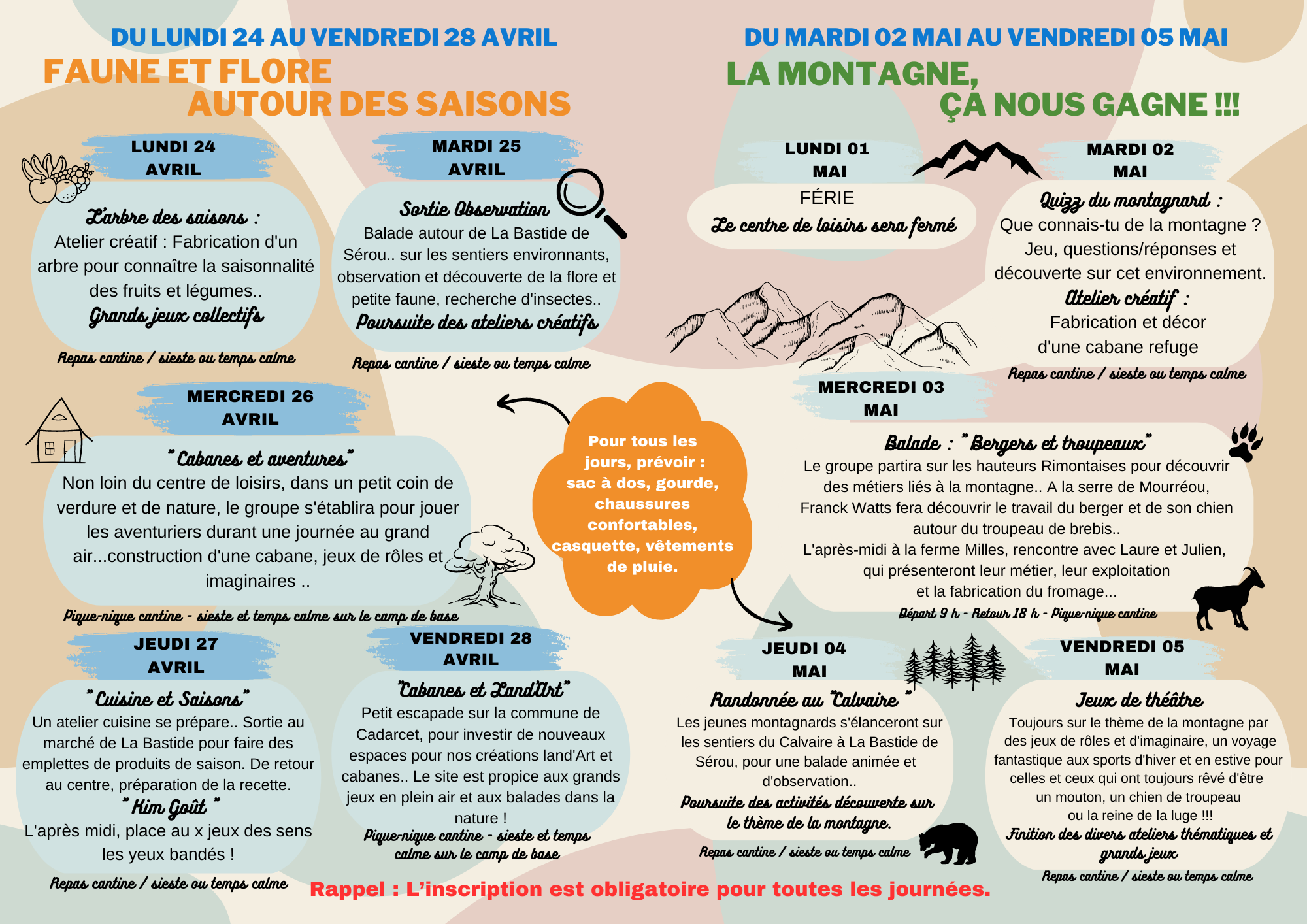 Programmes des Vacances de Printemps 3 - 6 ans - 117 animation jeunes