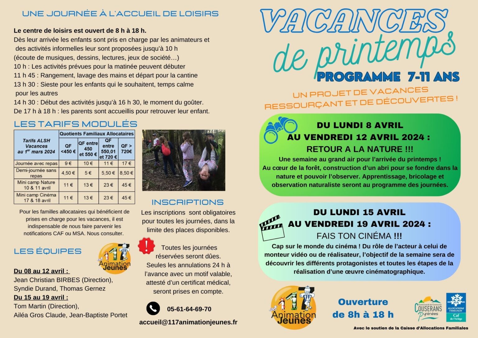 Programmes des vacances de printemps ! - 117 animation jeunes