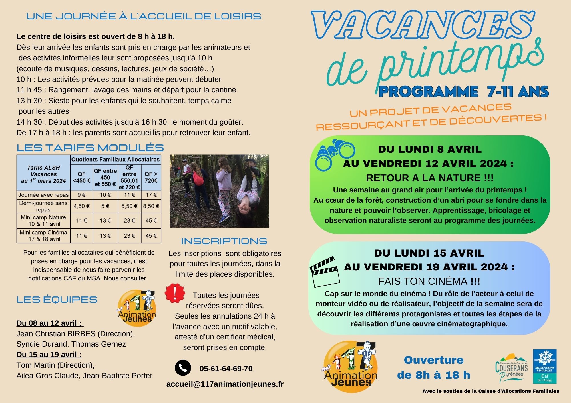 Programmes des vacances de printemps ! - 117 animation jeunes